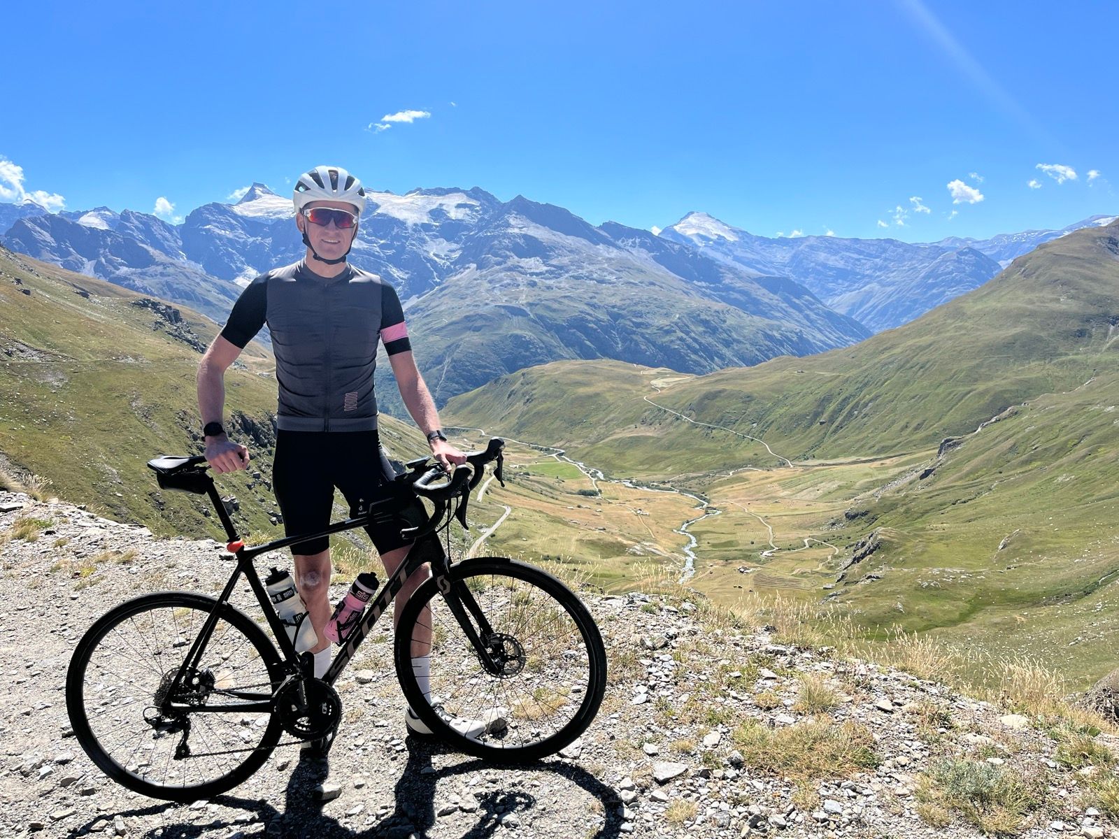 Trustee Ben bikes up the Giants of the Alps - Hazel's Footprints Trust